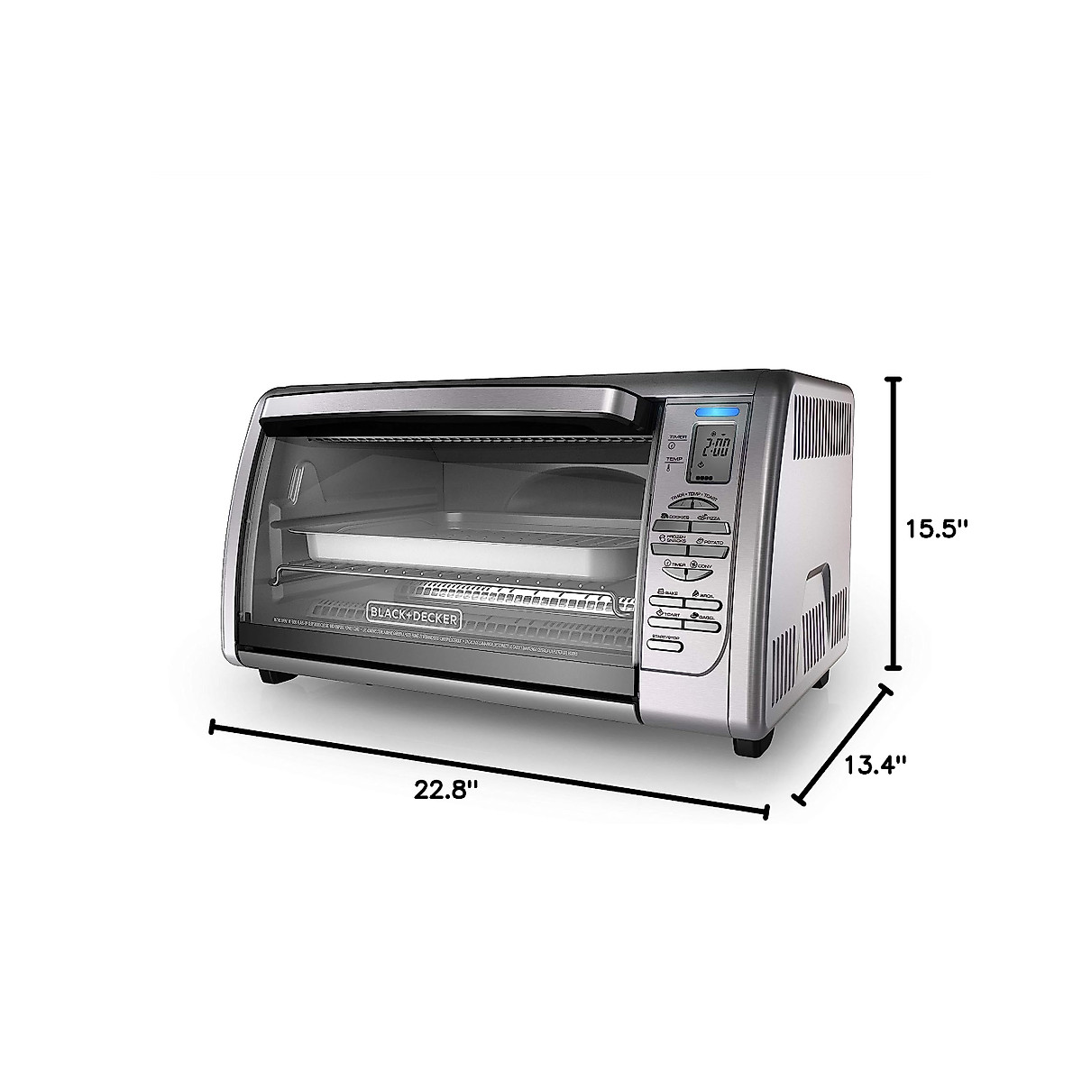 BLACK+DECKER 02648008504 Countertop Convection Toaster Oven, Silver, CTO6335S
