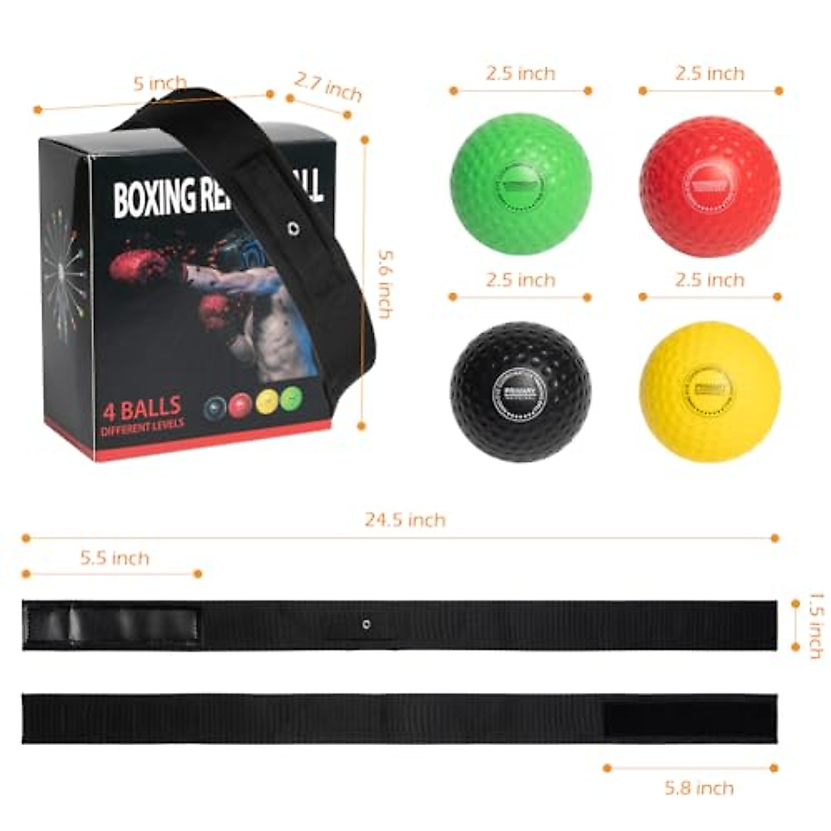 OLIKER Boxing Ball Family Pack Plus with Adjustable Headband,4 Boxing Ball Suitable Reaction,Agility,Punching Speed,Fight Skill and Hand Eye Coordination Training for Adults and Kids