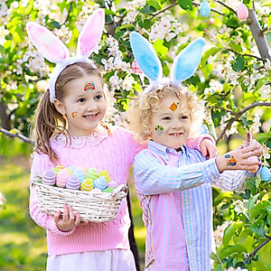 Konsait 72pcs Easter Temporary Tattoos For Kids,Cute Bunny Tattoo Stickers for Boys Girls Toddlers Easter Party Favors Supplies,Fun Easter Gifts For Easter Egg Fillers Easter Basket Stuffers Egg decor