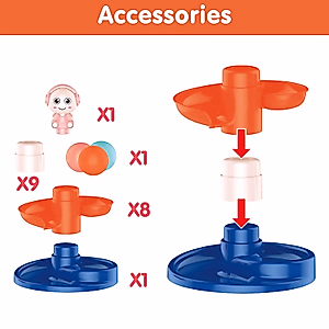 FUN LITTLE TOYS Ball Drop Toys for Toddler 1-3, 9 Layer Roll Swirling Ball Tower with 3 Balls, Ball Run Ramp for Baby Learning Development Educational Activities Toy Birthday Gift