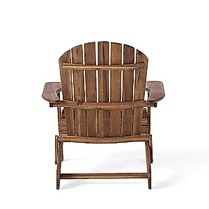 Christopher Knight Home Hanlee Folding Wood Adirondack Chair, Natural Stained Twin