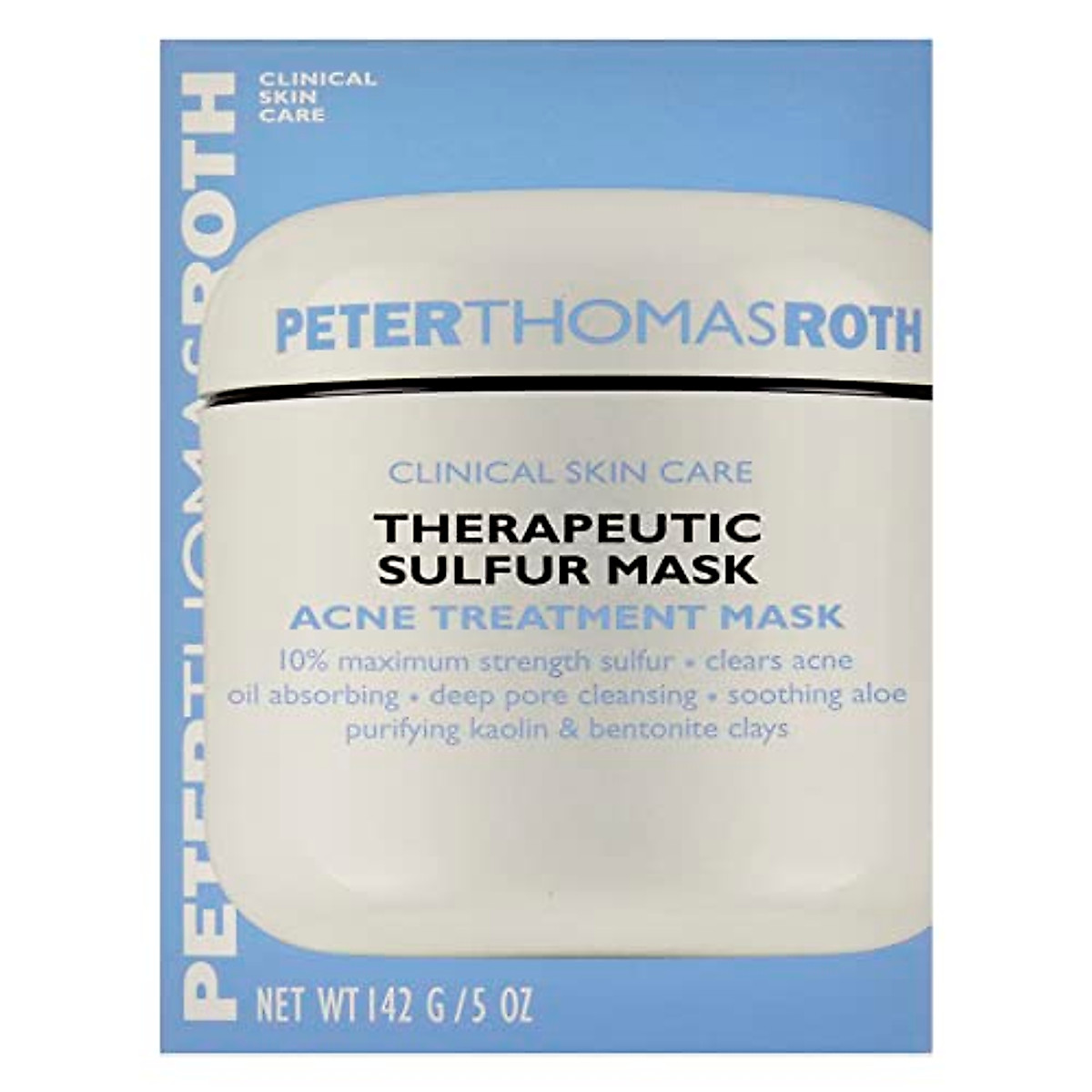 Peter Thomas Roth | Therapeutic Sulfur Acne Treatment Mask | Maximum-Strength Sulfur Mask for Acne, Clears Up and Helps Prevent Acne Blemishes, Oil Absorbing and Pore Cleansing