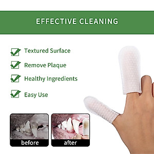 ANCONOVA Pet Teeth Disposable Gentle Cleaning Wipes Multifunctional, Finger Toothbrush for Dogs & Cats Bad Breath Eliminator Removing Plaque & Tartar Buildup No-Rinse Gum Care Pet Wipes 55