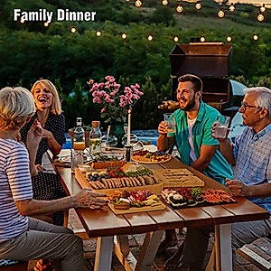 WUSHIZHUHUN Charcuterie Cheese Board and Knife Set - 15.7" Large Tray Bamboo Cheese Platter for Wine and Cheese Night Family Dinner, Housewarming Wedding Birthday Gift for Couple Friend