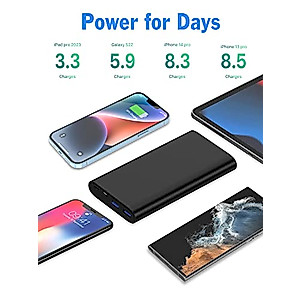 OHZHAO Portable Charger Power Bank 26800mAh, (Upgrade Large Capacity Battery) with Dual Input Ports Support Dual Fast Charging, 2 USB Ports for iPhone, iPad, AirPods, Samsung,Android and More,Black