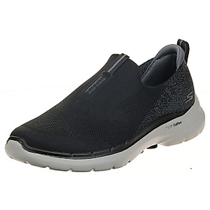 Skechers Men's Gowalk 6-Stretch Fit Slip-on Athletic Performance Walking Shoe, Black/Grey, 10