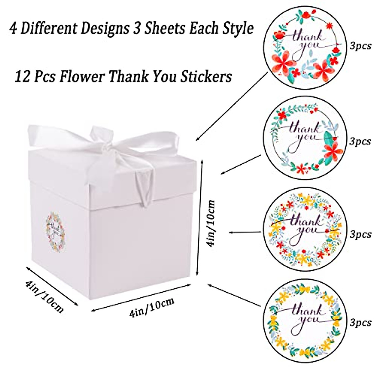Elephant-package 12Pack Small Gift Boxes with Lids, White Gift Boxes with Ribbon for Birthday, Present Packing, Party Favor, Candle Boxes, Treat Boxes, Wedding.