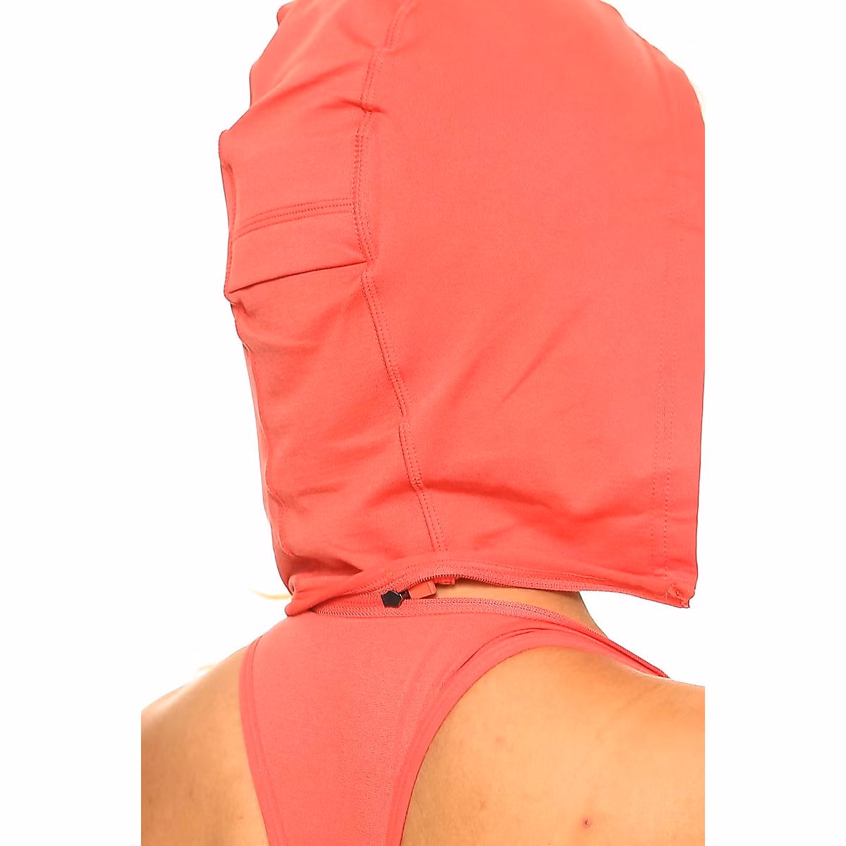 YELETE Seamless Performance Style Sports Bra with Hoodie Color Coral Size M/L