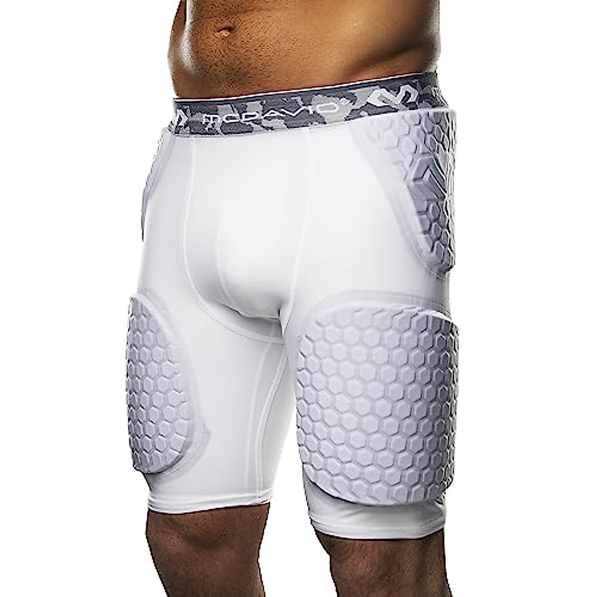 McDavid Compression Padded Shorts with HEX Pads. Hip, Tailbone, Thigh Padding. Girdle Tights for Men and Women. Football, Lacrosse, Hockey, Basketball Snowboarding