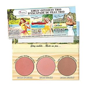theBalm Highlighting Powder Cheek Palette, Face Sculpting Kit, Fade Resistant Blushes/Bronzers, Balm (Springs, Beach and Desert), 0.16 ounces