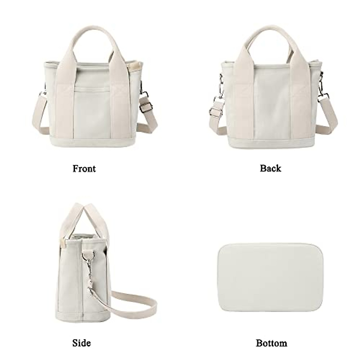 Canvas Tote Bag for Women Stylish Crossboy Handbag Casual Hobo Bag Top Handle Satchel with Multiple Pockets (A-Beige)