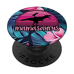 Mamasaurus Floral - 1 Kid Retro Funny Gift For Mother Case PopSockets Grip and Stand for Phones and Tablets
