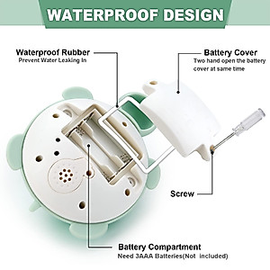 OENUX Baby Bath Toys,Spray Water Bath Toys for Toddlers,Light Up Bathtub Toys with LED Light,Auto Induction Sprinkler Swimming,Pool,Bathroom,Shower Water Toys for Infant,Boys,Girls Kids Age 1-3