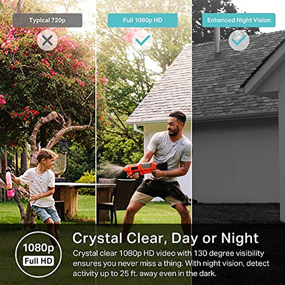 Kasa Home Security Camera System Wireless Outdoor & Indoor Camera by TP-Link, 1080P HD with Siren, Night Vision, Battery Rechargeable, Magnetic Wall Mount, Works w/Alexa & Google Home (KC300S2)