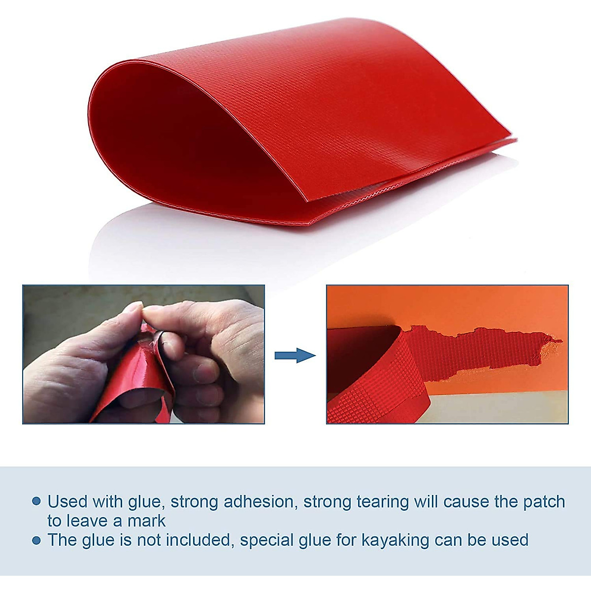 Vbestlife 6Pcs PVC Patch Repair Kit,Repair Patches Kit Set Accessory for Inflatable Raft Boat Canoe Kayak (Red) Red PVC Repair Patches