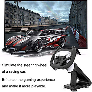 PS5 Gaming Racing Wheel, Meagadream Steering Wheel with4 Table Suction Cup for Sony PlayStation 5 Dualsense Controller (Controller Not Included)