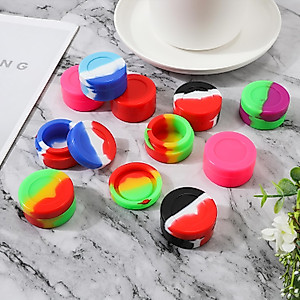 NQEUEPN 30pcs 7ML Silicone Containers Round Multicolored Small Storage Jars Multi Use Cosmetic Storage Containers for Melt Wax, Food, Cosmetics, Essential Oils, Mini Crafts