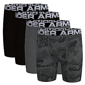 Under Armour boys Charged Stretch Boxer Jock, Lightweight & Smooth Stretch Fit Underwear, Assorted, Large US