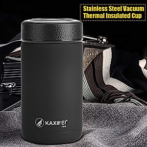 380ML Thermal Cup, Stainless Steel Vacuum Thermal Insulated Travel Mug Bottle Flask Coffee Cup Temperature Retaining up to 10 hours (black)