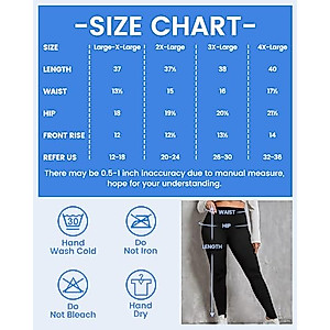 GAYHAY 3 Pack Plus Size Leggings for Women - Tummy Control X-Large - 4X High Waist Stretchy Pants for Workout Yoga Running​ Black/Black/Black