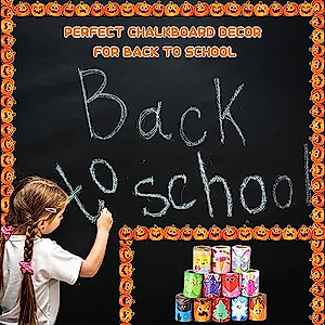 PerKoop 12 Rolls 393.7 ft Christmas Bulletin Board Border Decorative Winter Border Trim Seasonal Holiday Monthly Classroom Blackboard for Spring Summer Fall Winter Halloween School Door Windows