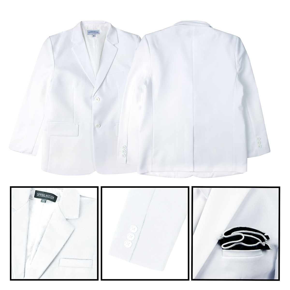 Spring Notion Baby Boys' Modern Fit White Suit Set 9M