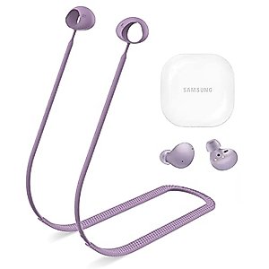 SUIHUOJI Galaxy Buds 2 Strap, Soft Silicone Special Anti-Skid Design Sports Anti Lost Strap Lanyard Accessories ONLY Compatible with Samsung Galaxy Buds 2 Earbuds Neck Rope Cord - Lilac