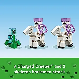 LEGO Minecraft The Iron Golem Fortress 21250 Building Toy Set, Playset Featuring a Crystal Knight and Golden Knight, A Fortress and a Giant Golem, Build and Display Minecraft Toy for 9 Year Old Kids