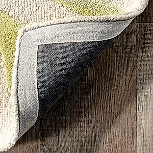 nuLOOM Zebra Hand Tufted Plush Wool Area Rug, 8' x 10', Green