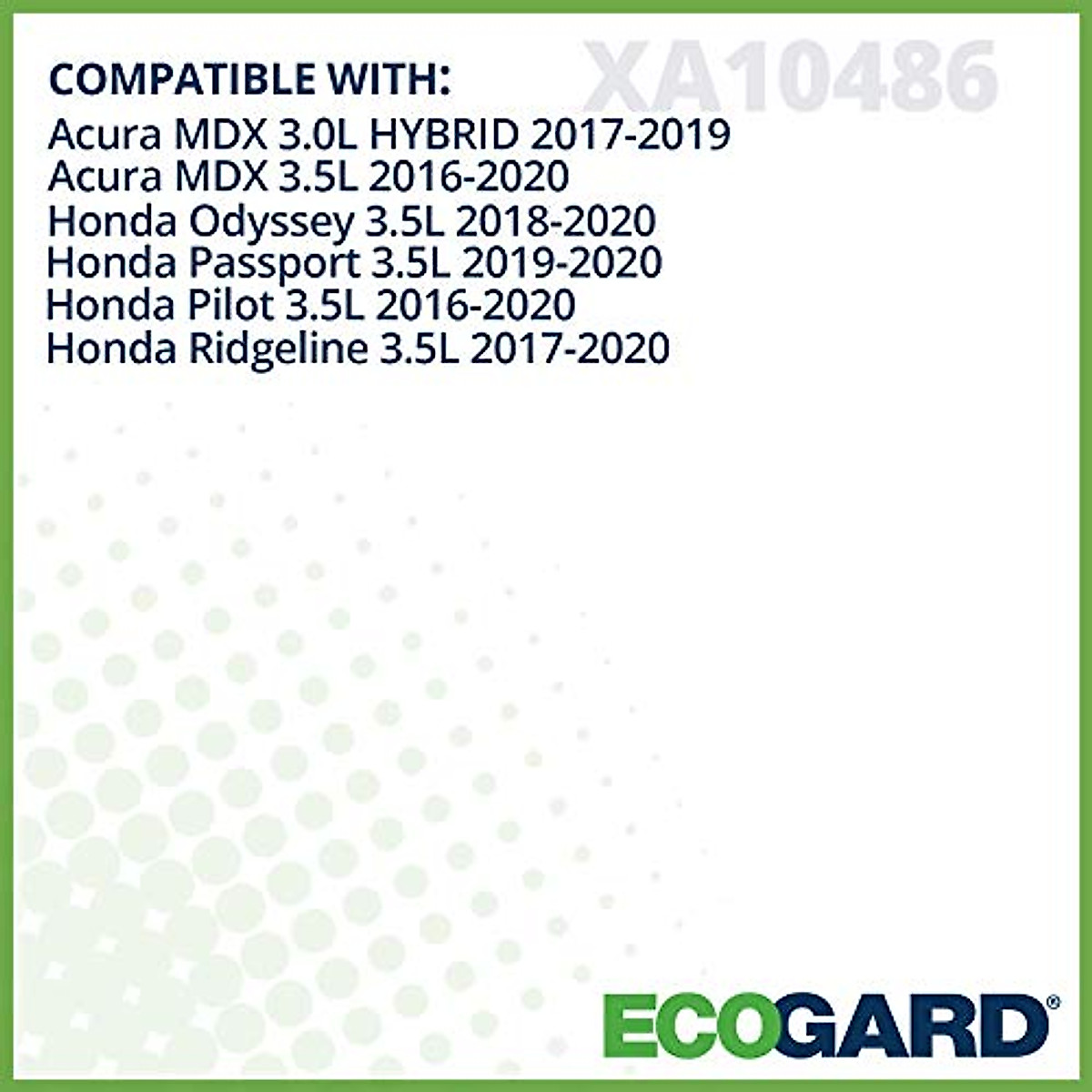 ECOGARD XA10486 Premium Engine Air Filter Fits Honda Pilot 3.5L 2016-2021, Odyssey 3.5L 2018-2021, Ridgeline 3.5L 2017-2020, Passport 3.5L 2019-2021 | Acura MDX 3.5L 2016-2020