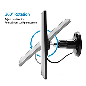 Solar Panel for Security Camera, 10W DC 5V Micro USB Solar Panel 360° Rotation Adjustable IPX6 Waterproof Solar Panel Charger with Wall Plugs for Wireless Outdoor Security Camera (Black)