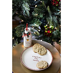 Pearhead Santa Cookie Set, Cookies and Milk Christmas Décor, Cookie Plate Set for Santa, Night Before Christmas Holiday Plate Set, Christmas Decorations