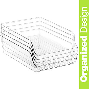 4 Pack Wide Water Bottle Storage Organizer, Soda Can Holder and Dispenser for Cabinets, Pantry, Refrigerator and Freezer