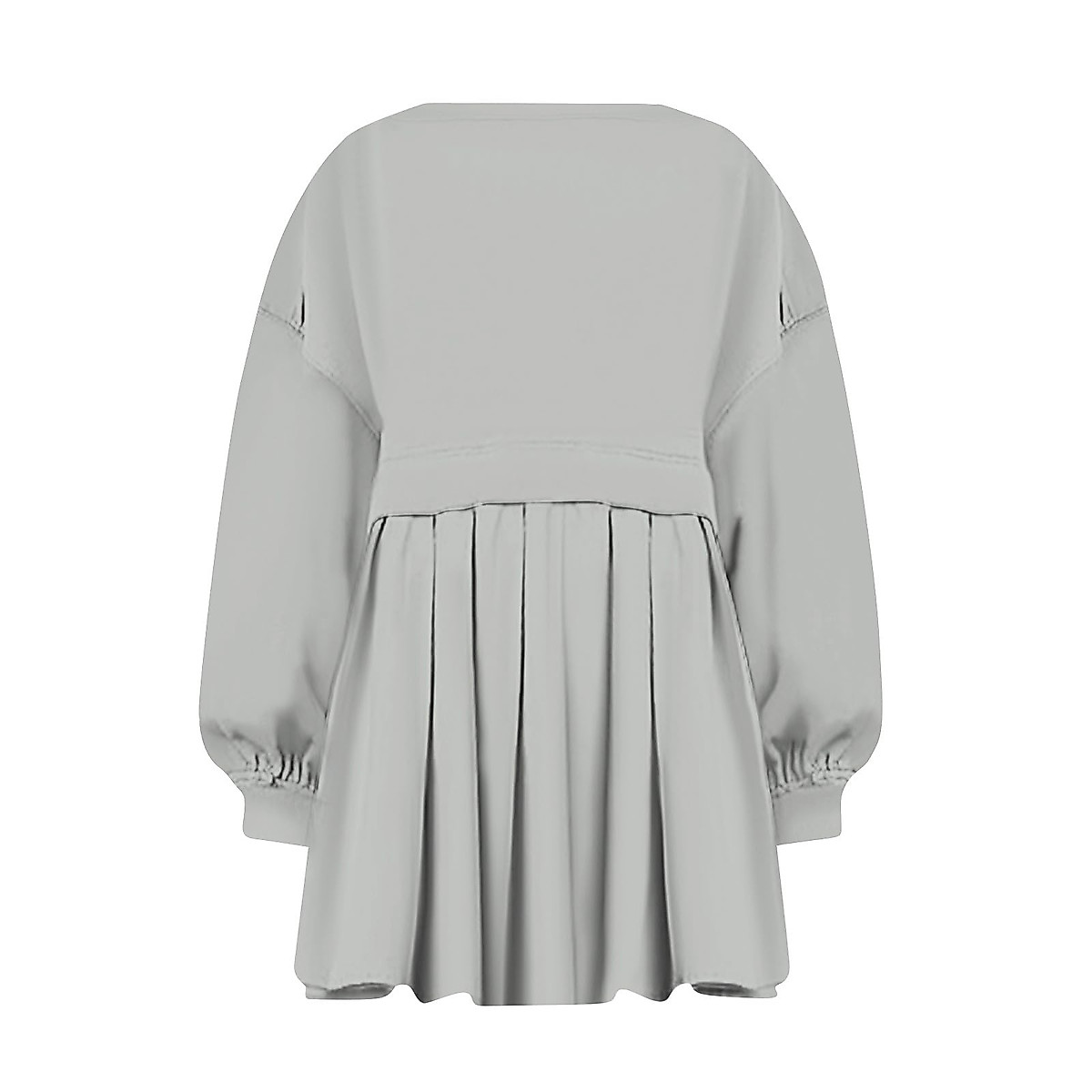 Women's Casual Dresses Chiffon Pocket Crew Neck Sweatshirt Dress Plaid Casual Kawaii Jean Dress Hawaiin Off Shoulder Dress 02 Gray Large