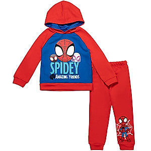 Marvel Spidey and His Amazing Friends Little Boys Fleece Hoodie Pants Set Red/Blue 7-8