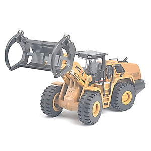 Ailejia 1/50 Scale Diecast Wood Grab Construction Vehicle Toys Timber Grab Truck Heavy Wooden/Building Articulated Alloy Construction Vehicle Model Engineering Car Toy boy Gift (Wood Grab)