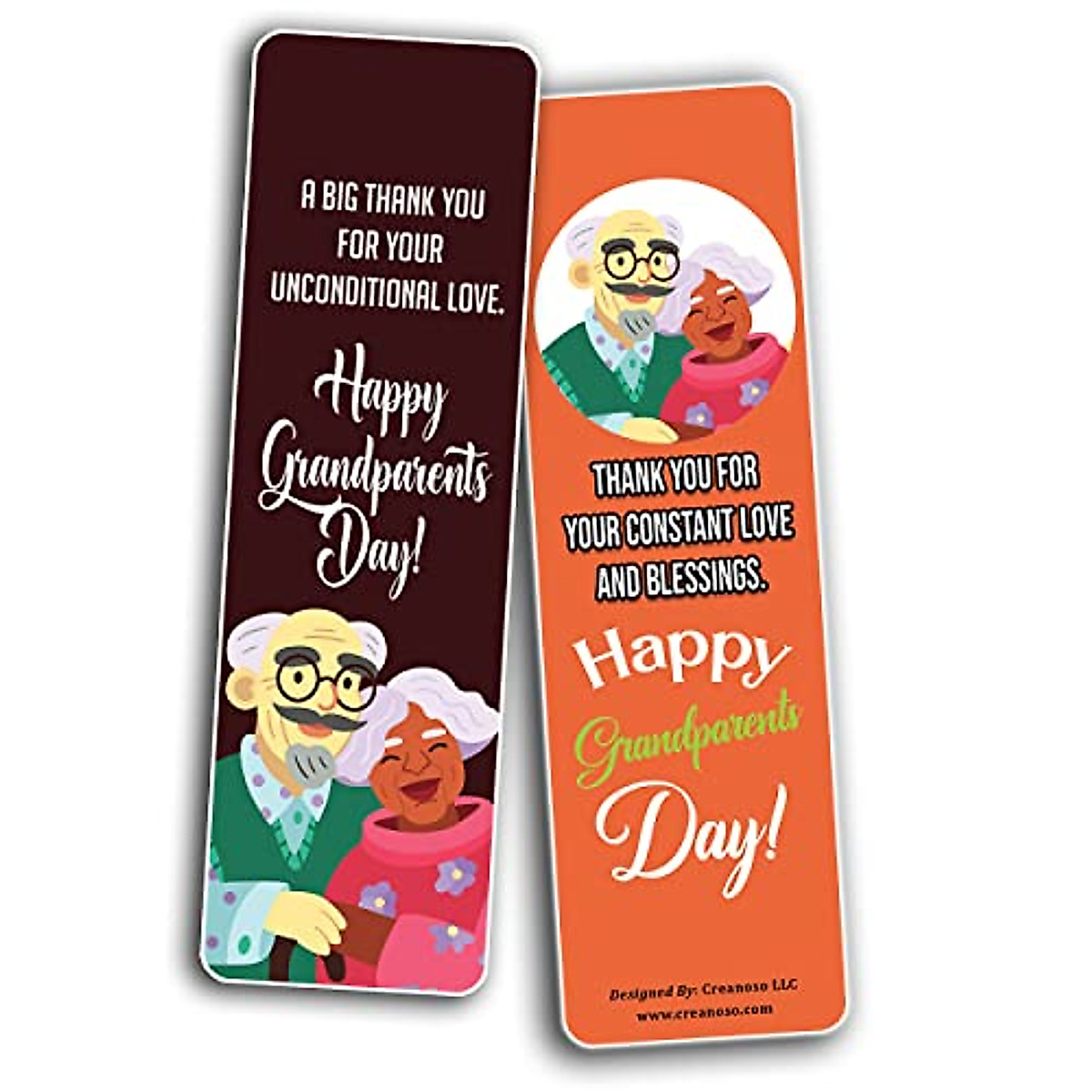 Creanoso Grandparents Day Bookmarks (10-Sets X 6 Cards) – Daily Inspirational Card Set – Interesting Book Page Clippers – Great Gifts for Adults and Professionals