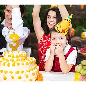 Yellow Number 3 Birthday Candles, Yellow Birthday Number Candles 3 Gold Cake Number Candles 3 Party Celebration