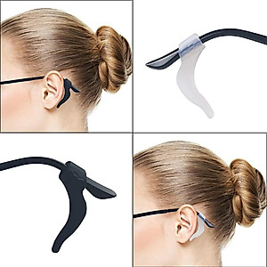 YINGFENG 20 Pairs Glasses Anti-slip Silicone Ear Clip, Glasses Holder With Storage Box, Eyeglass Ear Grips, Safety Eyewear Retainers for Sunglasses Presbyopia Glasses Sports Glasses (10 Black 10 white