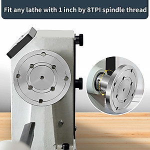 SENDUO Woodworking 4" Lathe Faceplate with Screwchuck,for 1" x 8TPISpindle