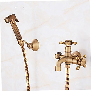 Generic 1pc Household Faucet European Bathtub Faucet Farmhouse Lavatory Faucet Metric Folding Ruler Bath Taps Bath Mixer Taps Bathtub Faucets Kitchen Tap Copper Faucet Mop Pool Antique, 15X15CM, Gold