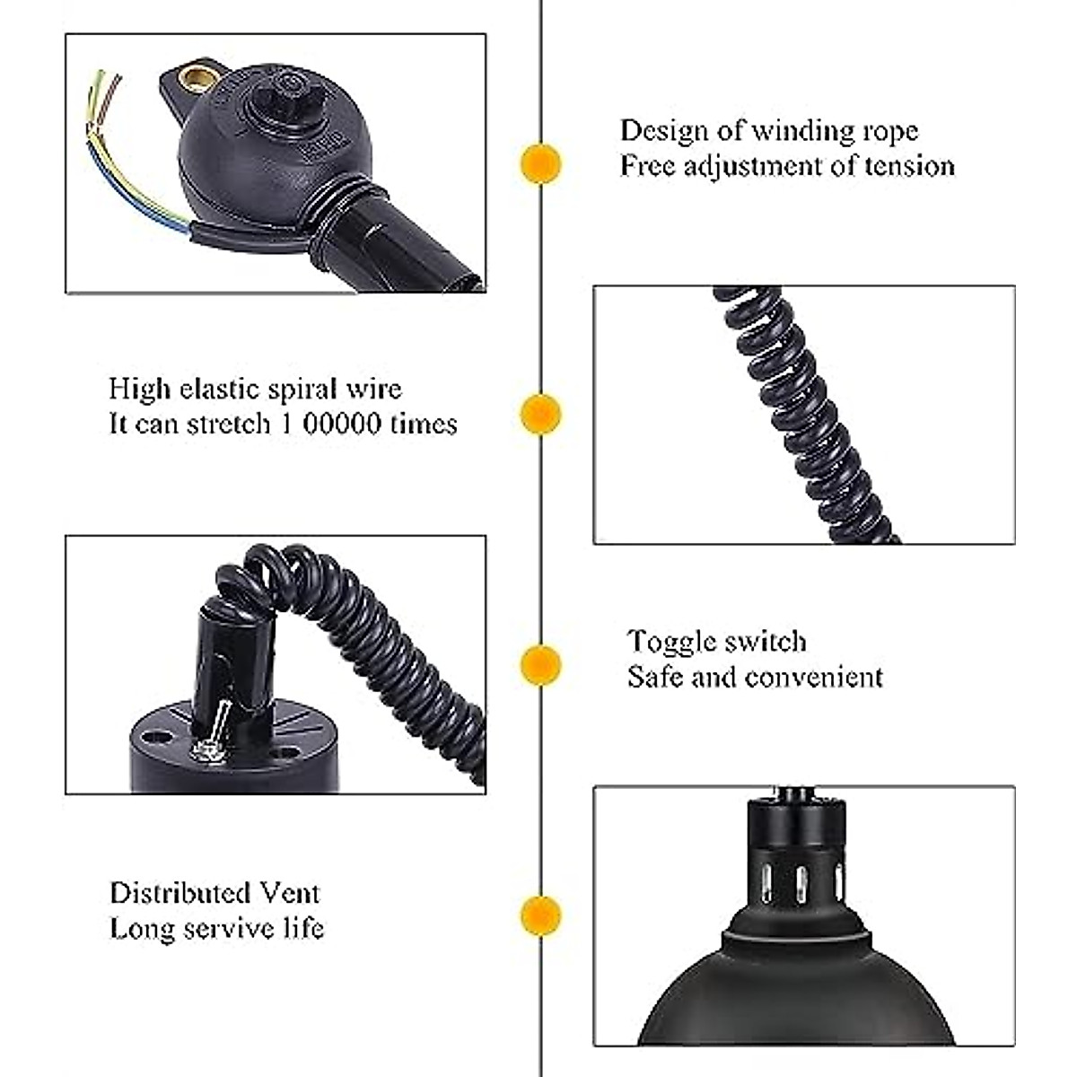 LINKANRUO Food Warmer Lamp Retractable Hanging Food Heat Lamp Warmer with Bulb 250W 25cm for Restaurant Heating Lamp Buffet Hanging Heat Lamps Lamps