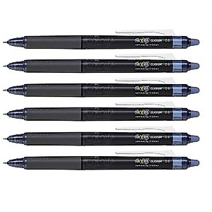 Pilot FriXion Point Clicker 0.5mm, Erasable Gel Needle tip Pens, Extra Fine Point, 6 pack (Navy Blue)