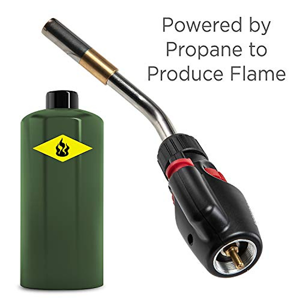 Ivation Trigger Start Propane Torch, High-Temperature Flame Torch [2372°F] w/Easy Trigger-Start Ignition & Adjustable Flame Control for Light Welding, Soldering, Brazing, Heating, Thawing & More