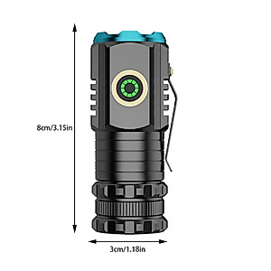 Flashlight High Lumens Rechargeable,Portability Mini Sturdy Led Flashlights,Waterproof Powerful Handheld Flash Light for Camping Home Emergencies (Blue)