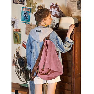 KL928 Canvas Vintage Backpack – Large Casual Daypack Outdoor Travel Rucksack Hiking Backpacks for Men Women