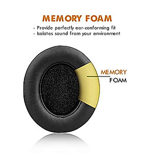 HiFan Replacement Ear Pads for Beats Studio 2.0 & 3.0 Wired/Wireless B0500 / B0501 - Extreme Comfort Ear Cushions Replacement kit Noise Isolation Adaptive Memory Foam Ear Cover, 2 Peices (Black)
