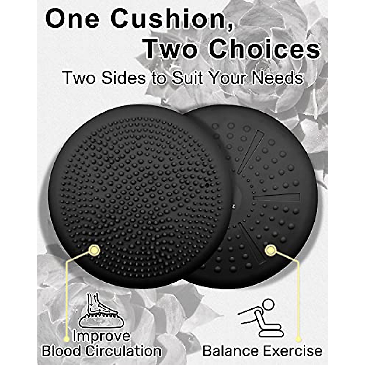 Tumaz Wobble Cushion - Wiggle Seat to Improve Sitting Posture & Stay Focused for Sensory Kids, Balance Disc to Relief Back Pain & Core Strength & Flexible Seating [Extra Thick, Pump Included]