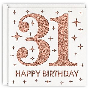 MAGJUCHE Rose Gold 31st Birthday Card, Laser Cut Glitter Woman Age 31 Birthday Gift For Daughter, Sister