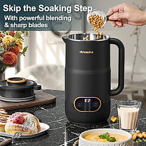 Arcmira Automatic Nut Milk Maker, 35oz(1000ml) Homemade Almond, Oat, Coconut, Soy, Plant Based Milks and Non Dairy Beverages, Soy Milk Maker Machine with Delay Start/Keep Warm/Self-Cleaning/Boil Water